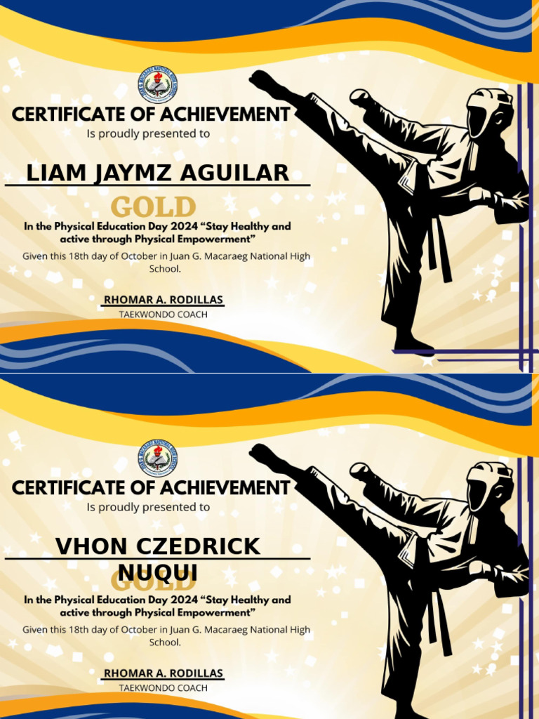 Certificate of Poomsae | PDF