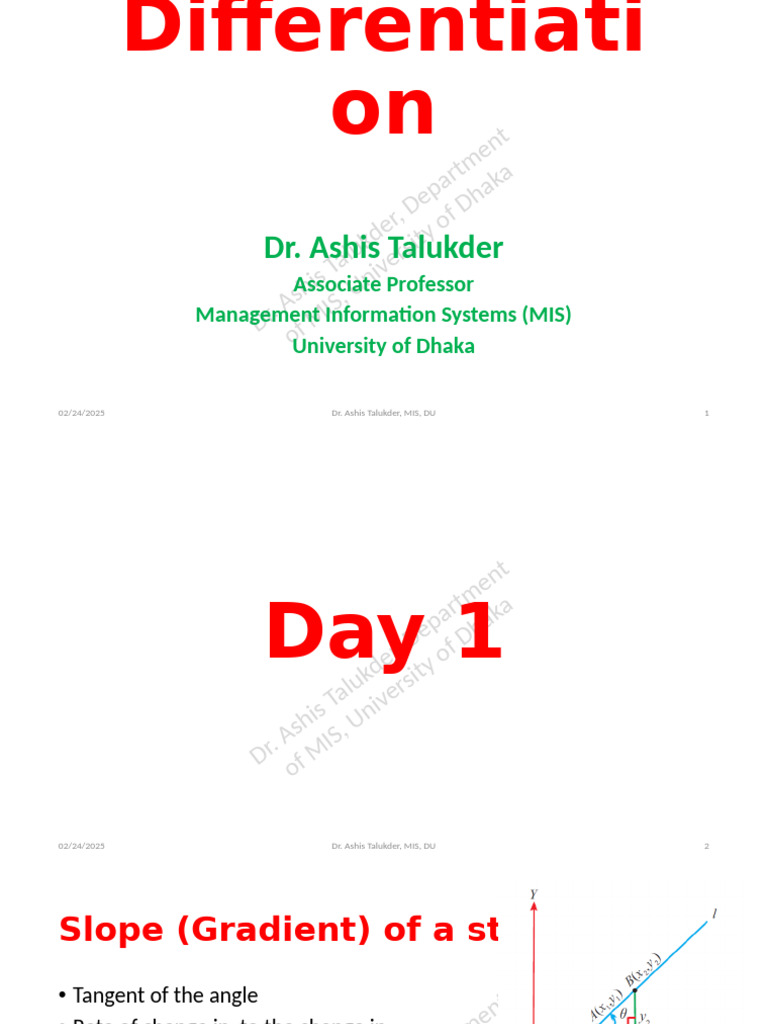 Differentiation Dy DX | PDF | Derivative | Slope