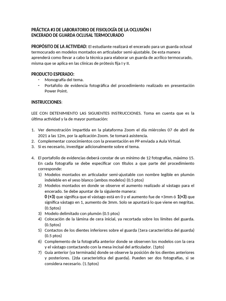 Práct 3 Guarda Oclusal | PDF