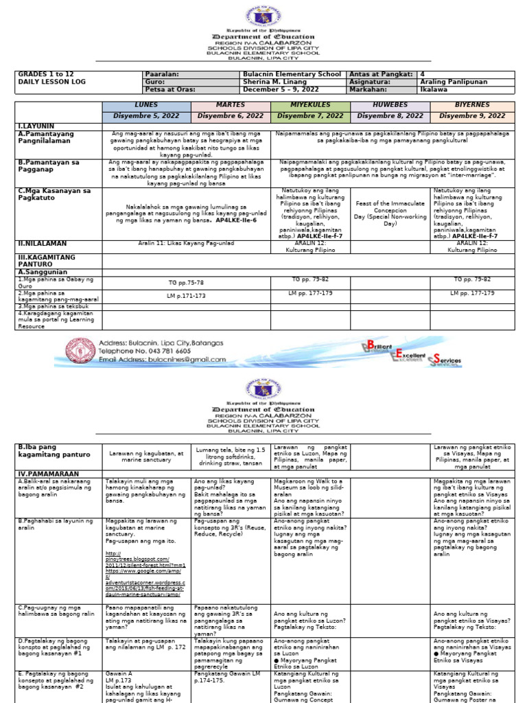 DLL - Ap Week 5 | PDF