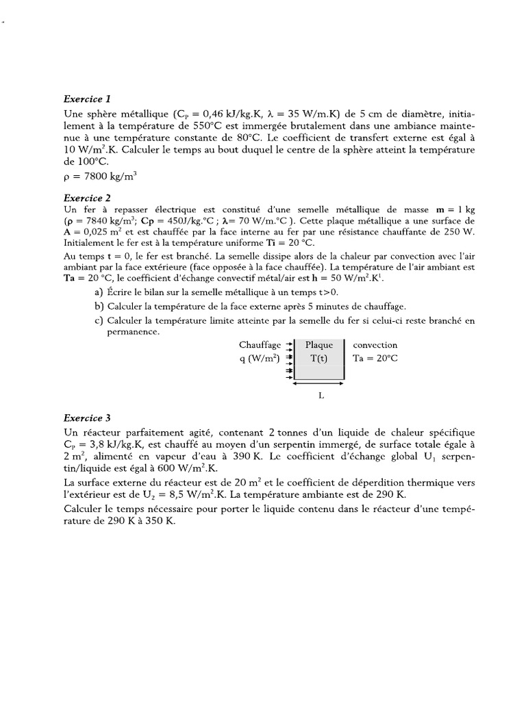 TD Conduction en Régime Transitoire Gsolve | PDF