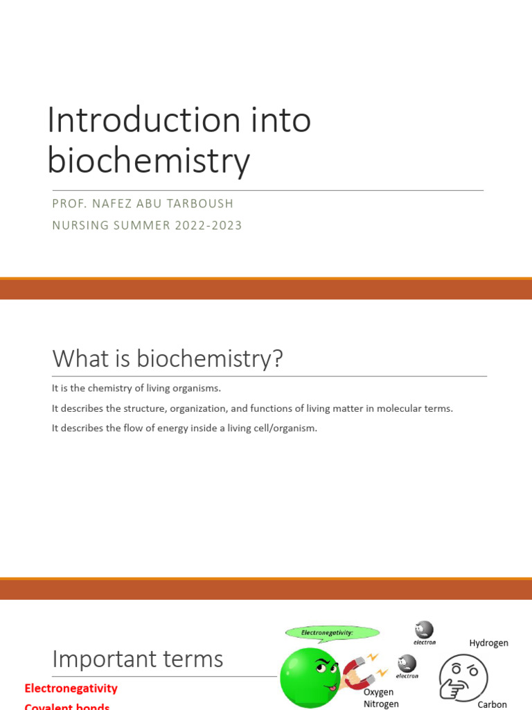 Introduction Into Biochemistry - PROF. NAFEZ | PDF | Acid | Acid ...