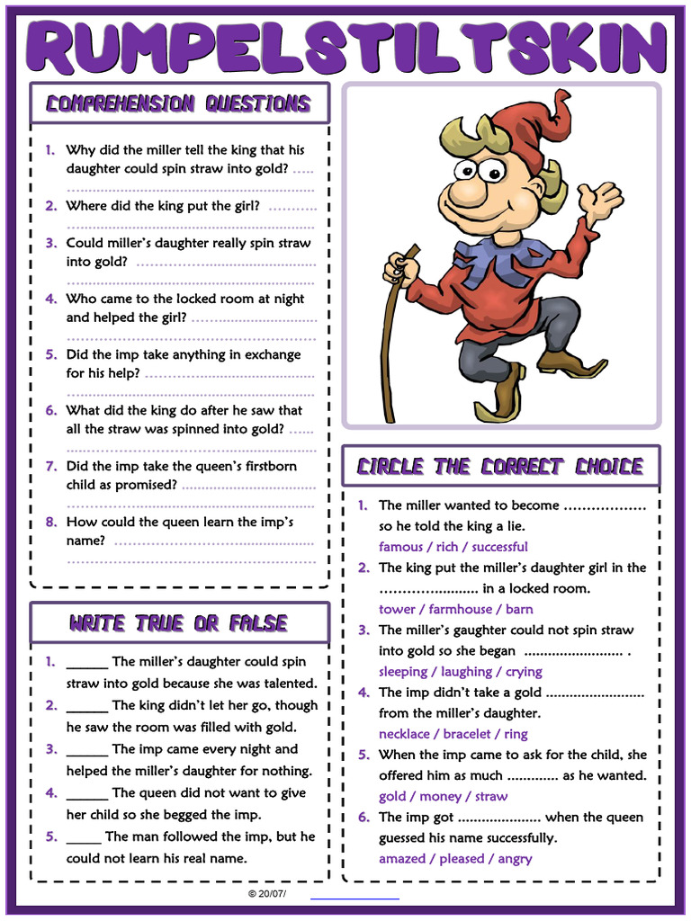 Rumpelstiltskin Worksheet | PDF