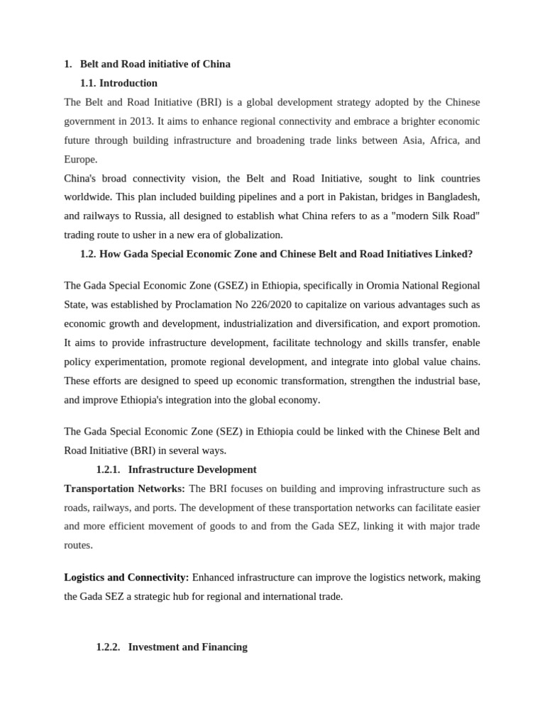 Gada SEZ and China's Belt and Road Initiative | PDF | Business | Economies