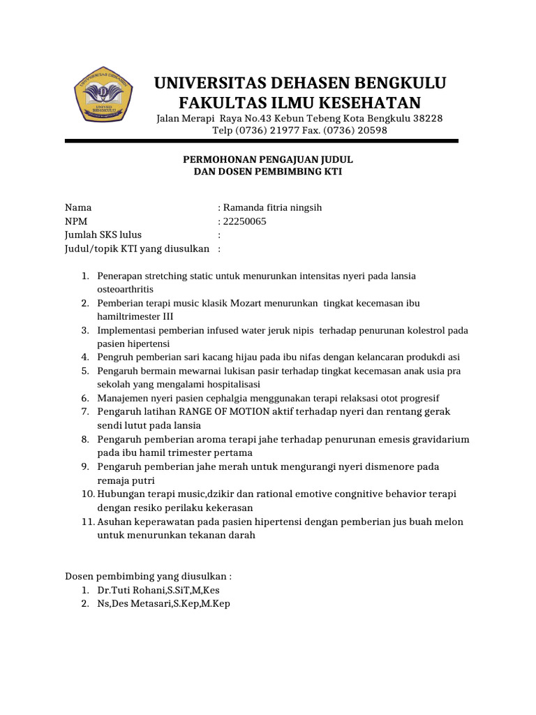 Format Pengajuan BARU | PDF