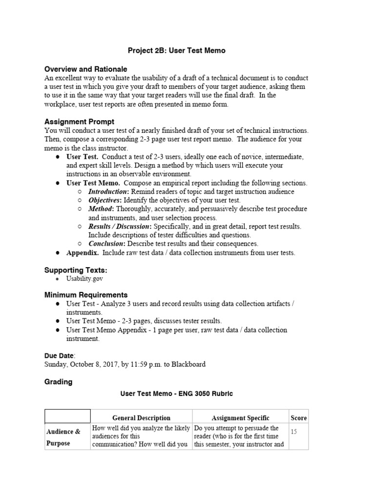 User Test Memo for Technical Instructions | PDF | Usability | Communication