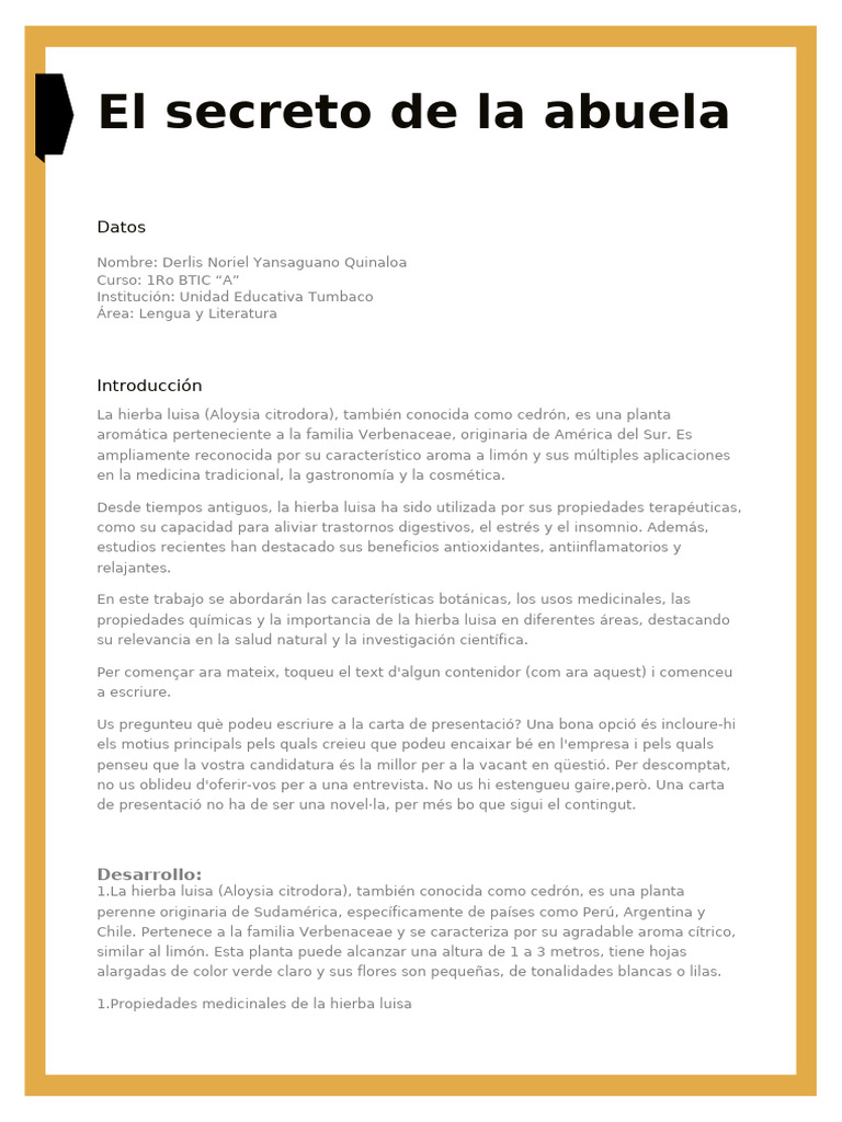 Hierba Luisa 2.0 | PDF