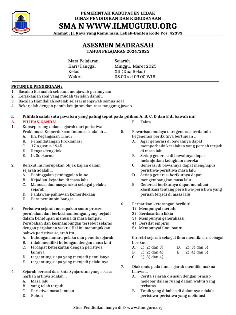 17. AM Sejarah P XII - www.ilmuguru.org(1) | PDF