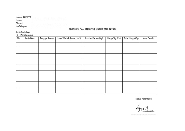 Form Produksi | PDF