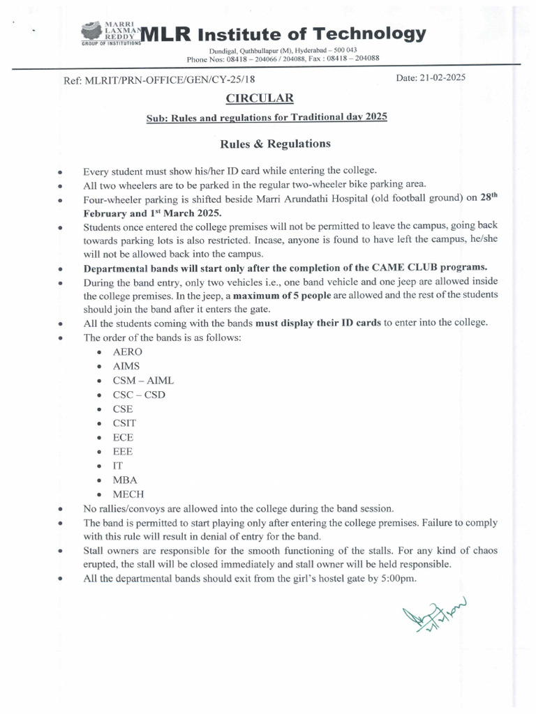 Rules and Regulations For Traditional Dat-2025 | PDF