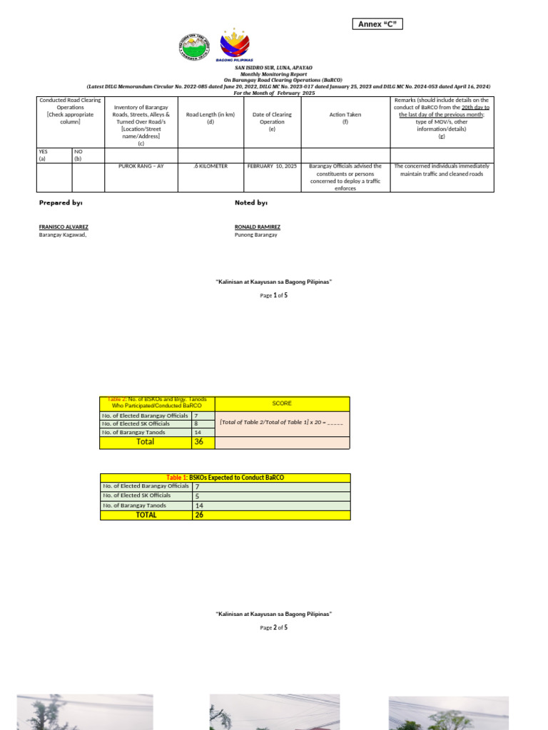 Monthly Clean Up Drive Report | PDF