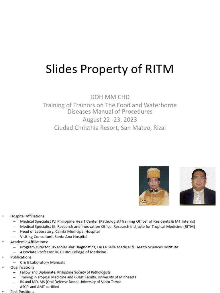 RITM Training Manual for Specimen Handling | PDF | Infection | Pathology