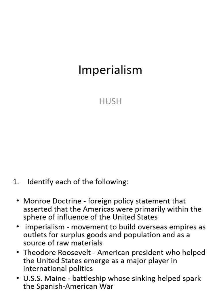 Imperialism Test Review HUSH 2023 | PDF | Imperialism | Cuba