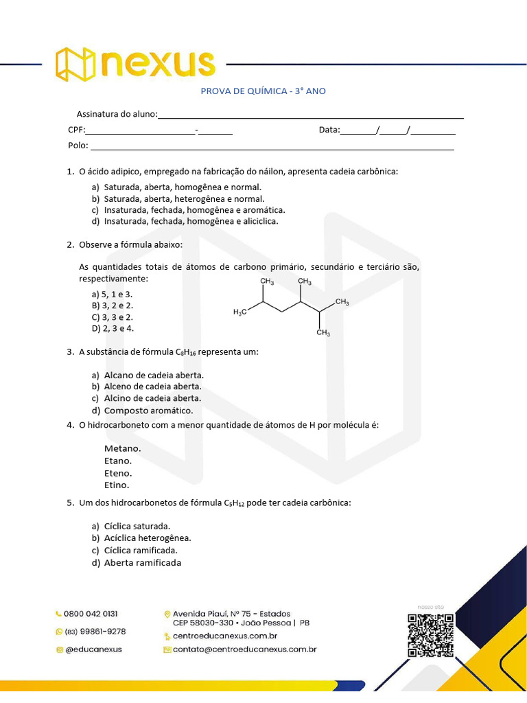 Fórmula C8H16 e suas características | PDF