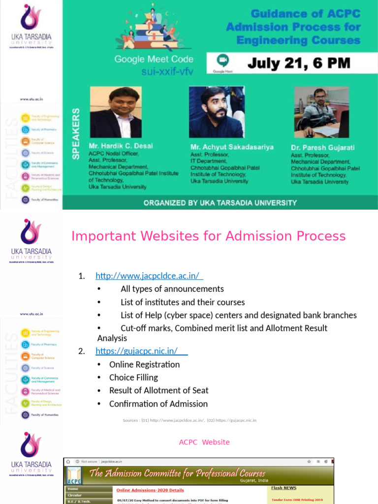 ACPC Admission Process Overview | PDF