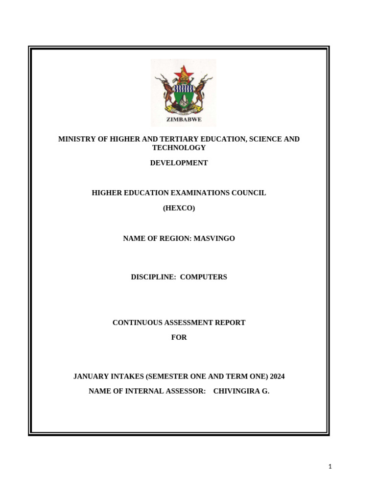 Assessment Report Semester 1 For 2024 | PDF | Computer Hardware | Databases