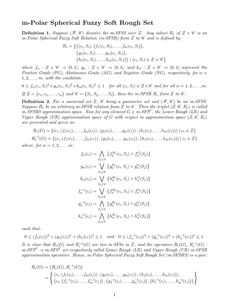 m_Polar_Spherical_Fuzzy_Soft_Rough_Set | PDF | Mathematical Analysis | Geometry