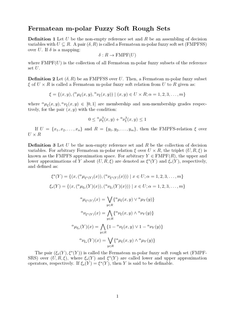 Fermatean_m_polar_Fuzzy_Soft_Rough_Sets (1) (1) | PDF | Mathematical Analysis | Mathematical ...