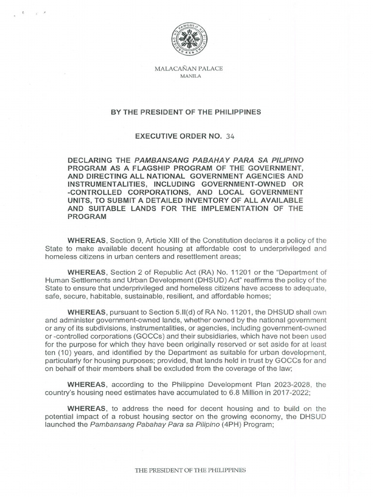 Executive Order No. 34 | PDF