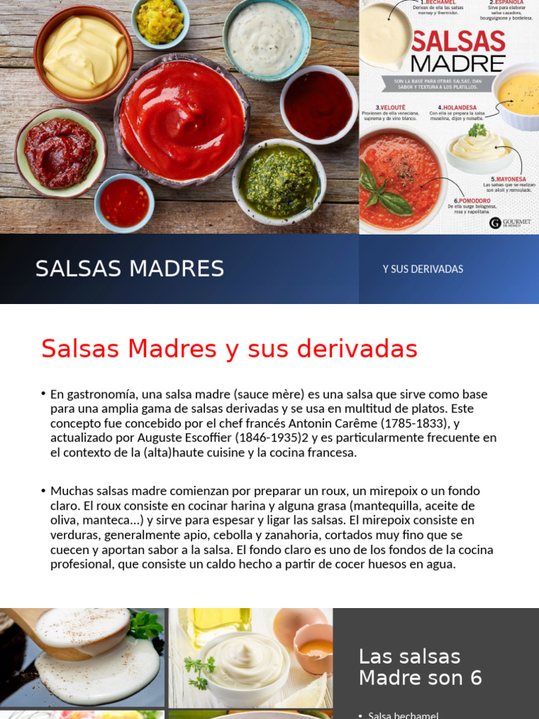 Salsas Madre y Derivadas en Cocina | PDF | Salsa | Cocina europea
