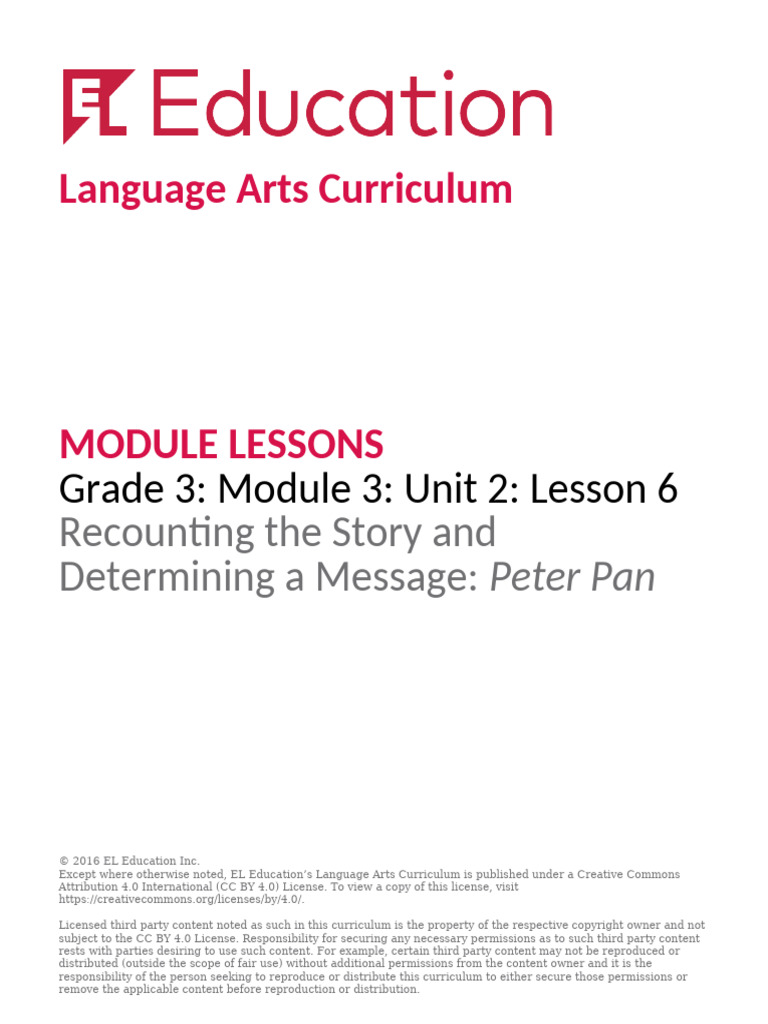 G3m3u2l6modulelessons Supportingmaterials 0619 | PDF | Peter Pan ...
