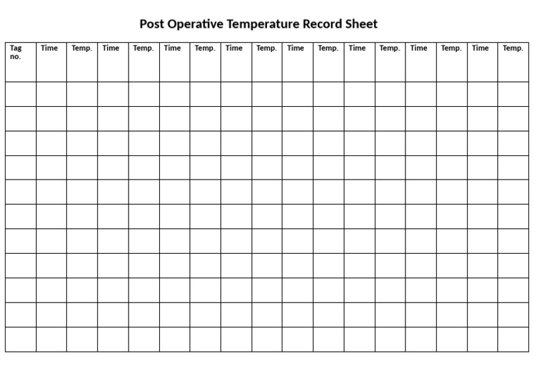 Temp Record Sheet | PDF
