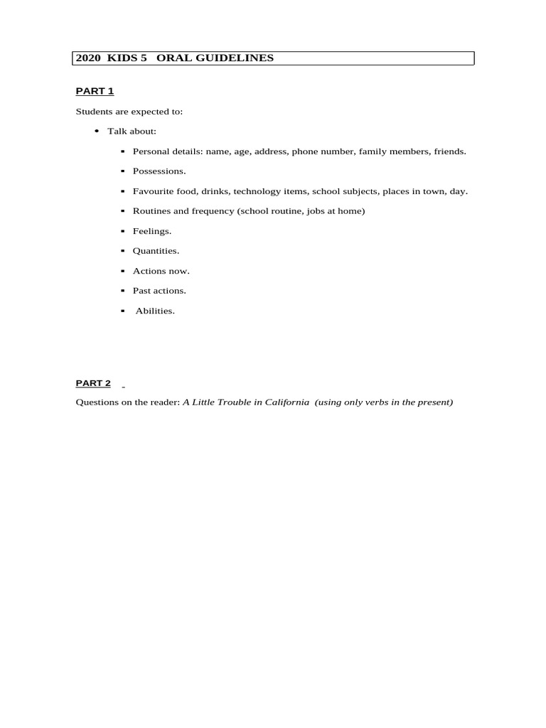 Kids 5 Oral Guidelines_2 | PDF