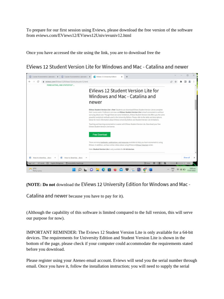 How To Download - Eviews | PDF