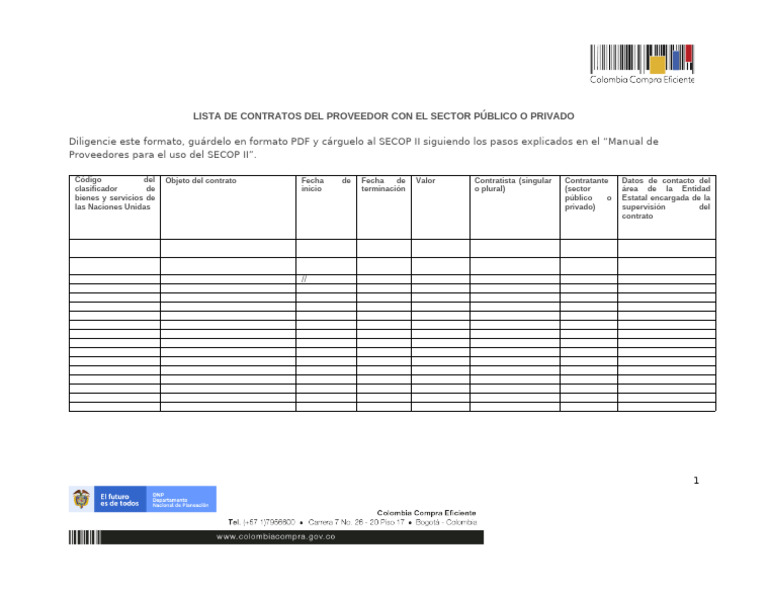 Secop FORMATO DE EXPERIENCIA | PDF