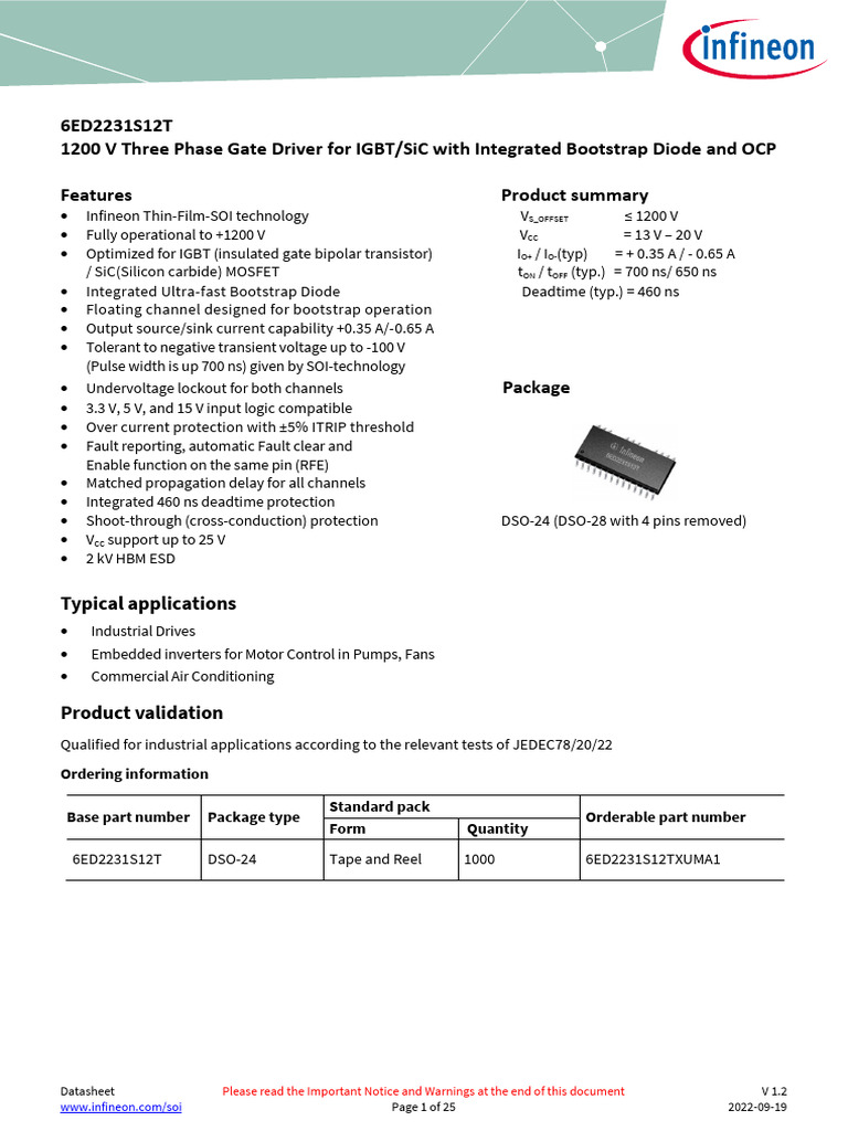 Infineon-6ED2231S12T-DataSheet-v01_04-EN | PDF | Logic Gate | Cmos