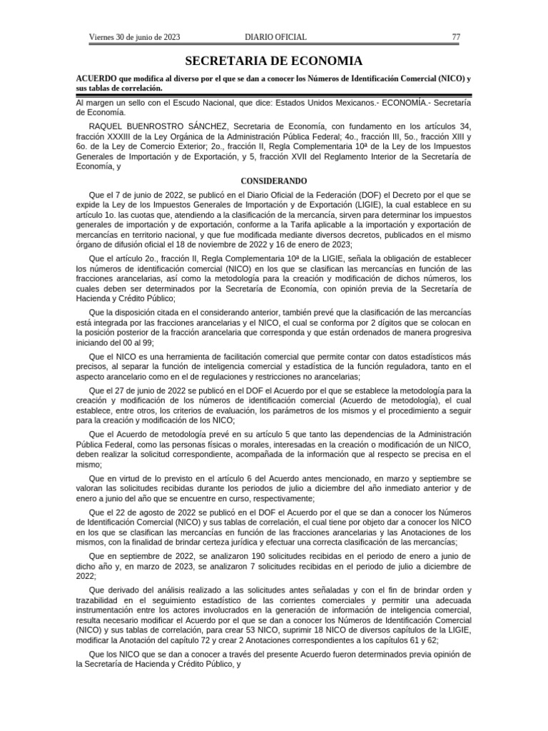 LIGIE 2022 Acuerdo02 Mod01 30jun23 | PDF | Acero inoxidable | El comercio internacional