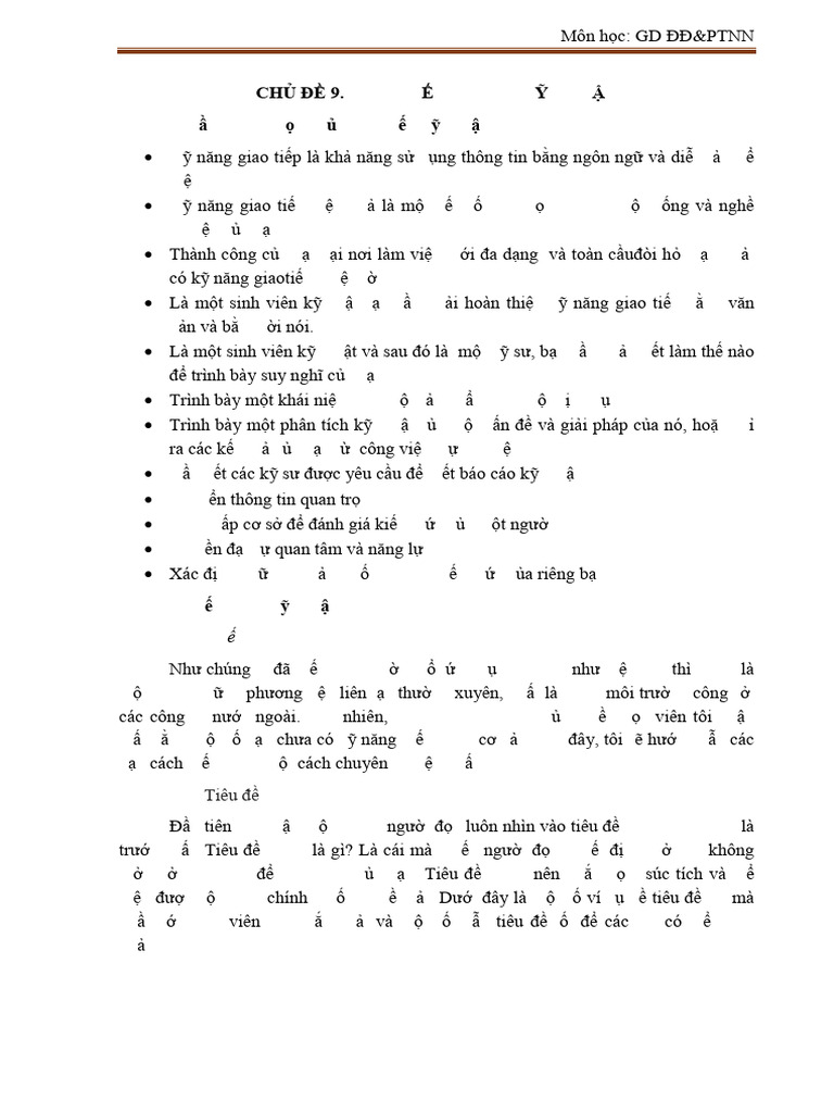 CD9 Giao Tiep Trong Ky Thuat | PDF