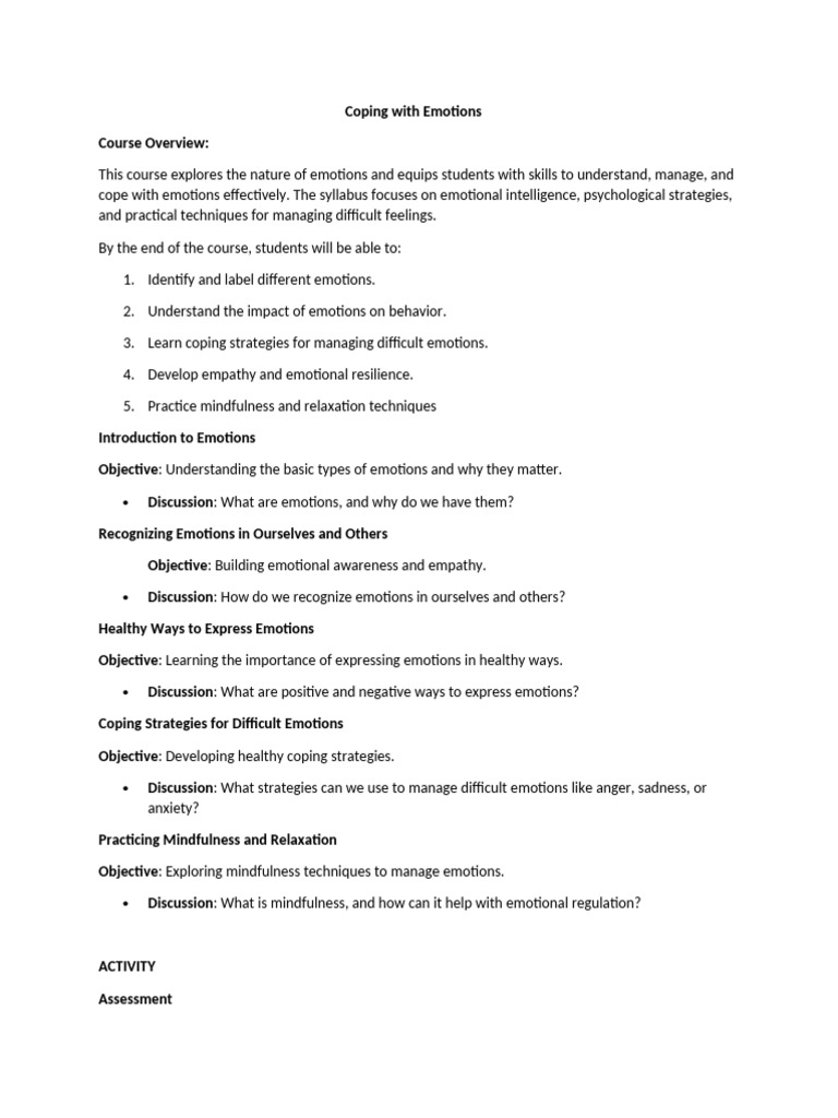 Coping With Emotions | PDF