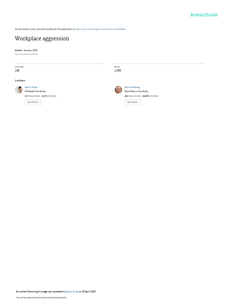 Workplace Aggression | PDF
