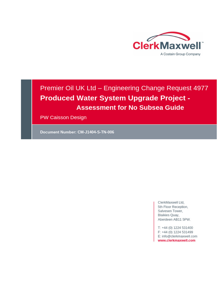 Caisson Replacement for Produced Water System | PDF | Fatigue (Material ...