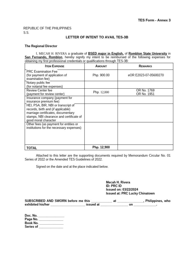 Annex 3. Reinbursement | PDF