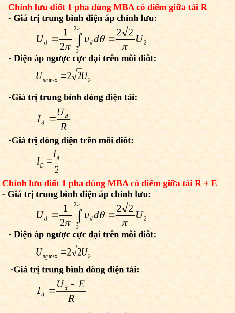(123doc) Tong Hop Cong Thuc Tinh Dien Tu Cong Suat | PDF