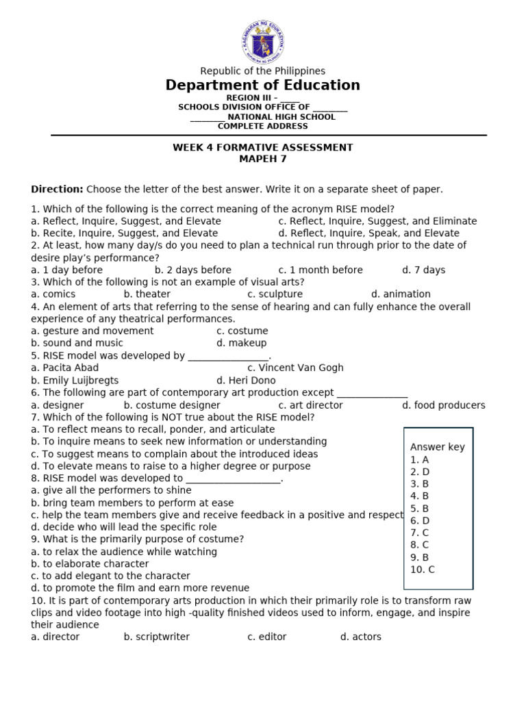 Week 4 Formative Assessment | PDF