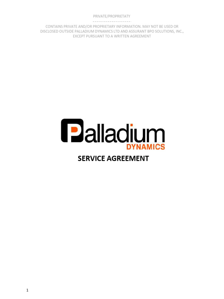Service Agreement - Assurant - Palladium | PDF | Indemnity | Private Law