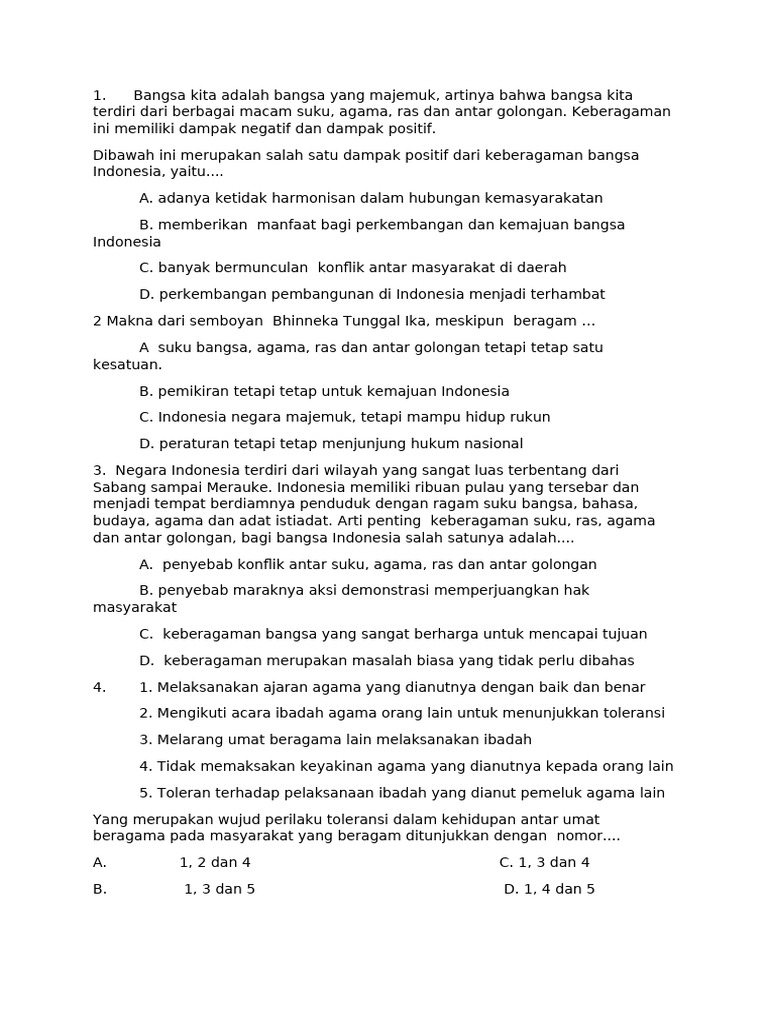 soal ppkn | PDF