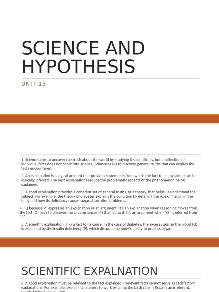 Unit 13 Science and Hypothesis | PDF | Hypothesis | Scientific Method