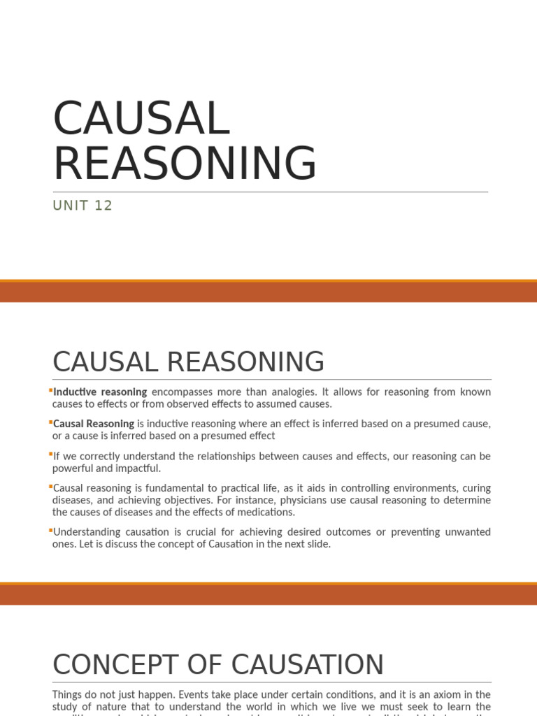 Unit 12 Causal Reasonong | PDF | Causality | Inductive Reasoning