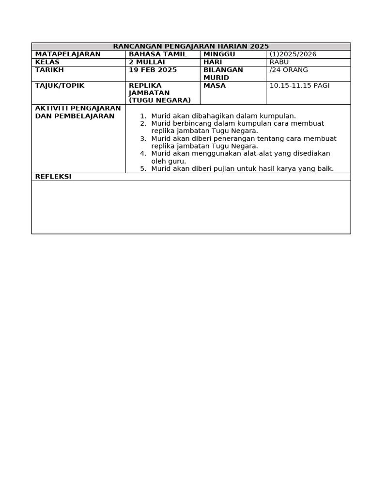 RPH Replika Jambatan | PDF