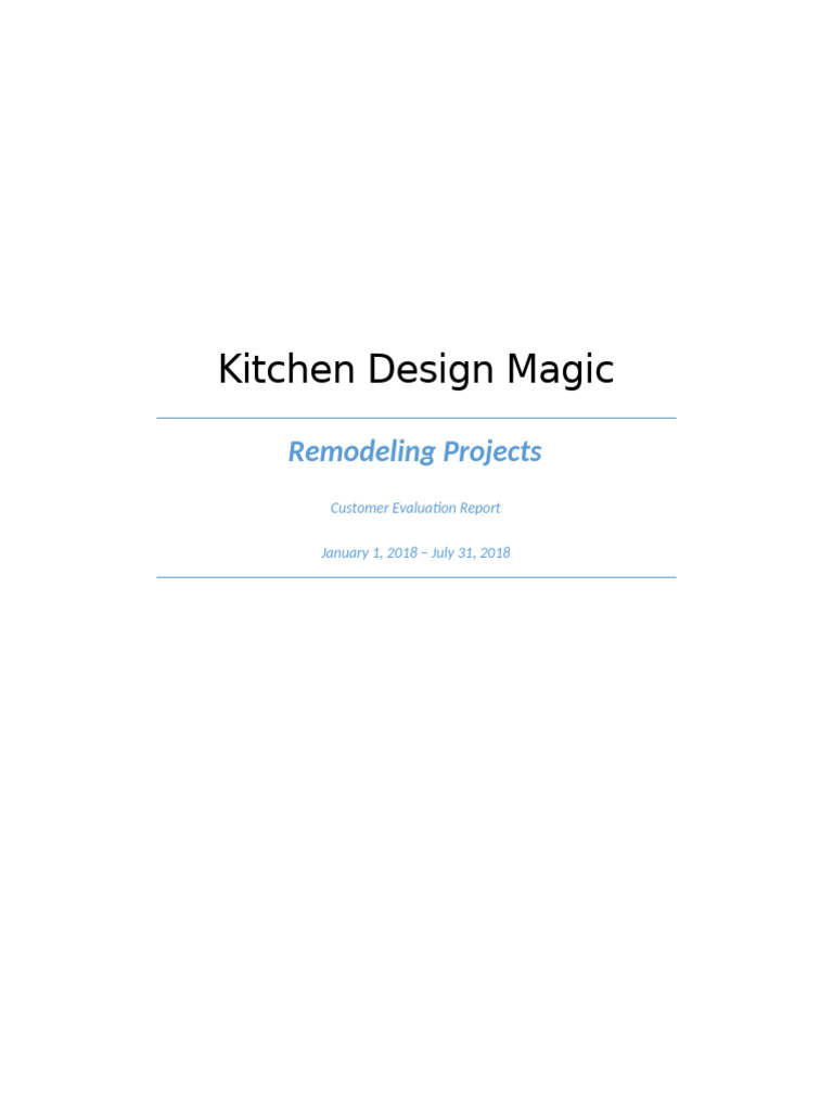 2018 Kitchen Remodeling Evaluation Report | PDF | Plumbing
