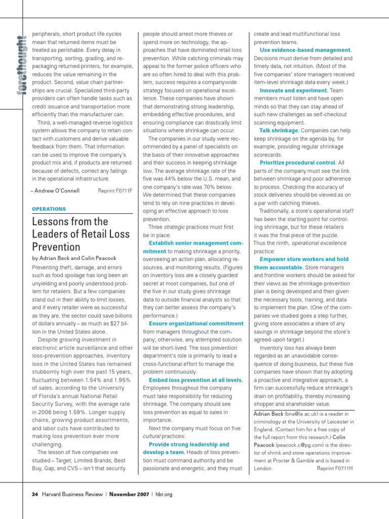 Effective Retail Loss Prevention Strategies | PDF | Business
