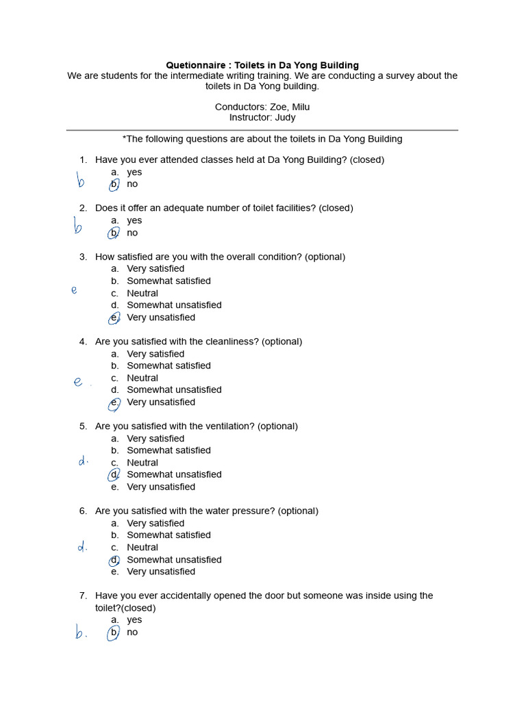ETP Questionnaire | PDF