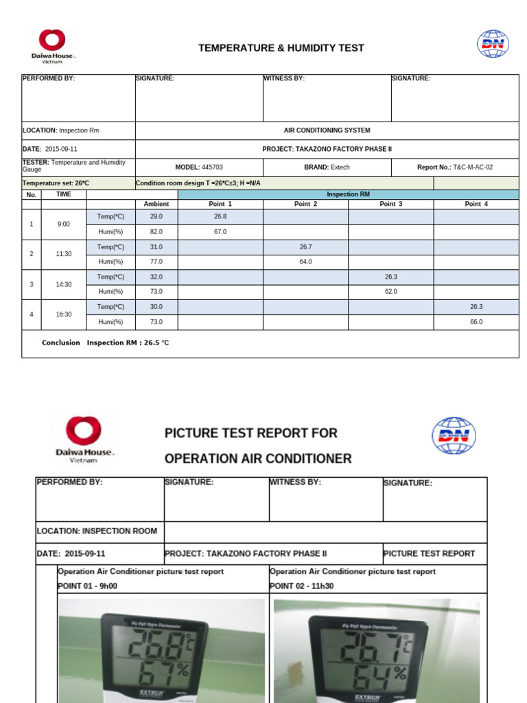 Air Conditioner - Test Temp. & Humi. Room | PDF | Air Conditioning ...