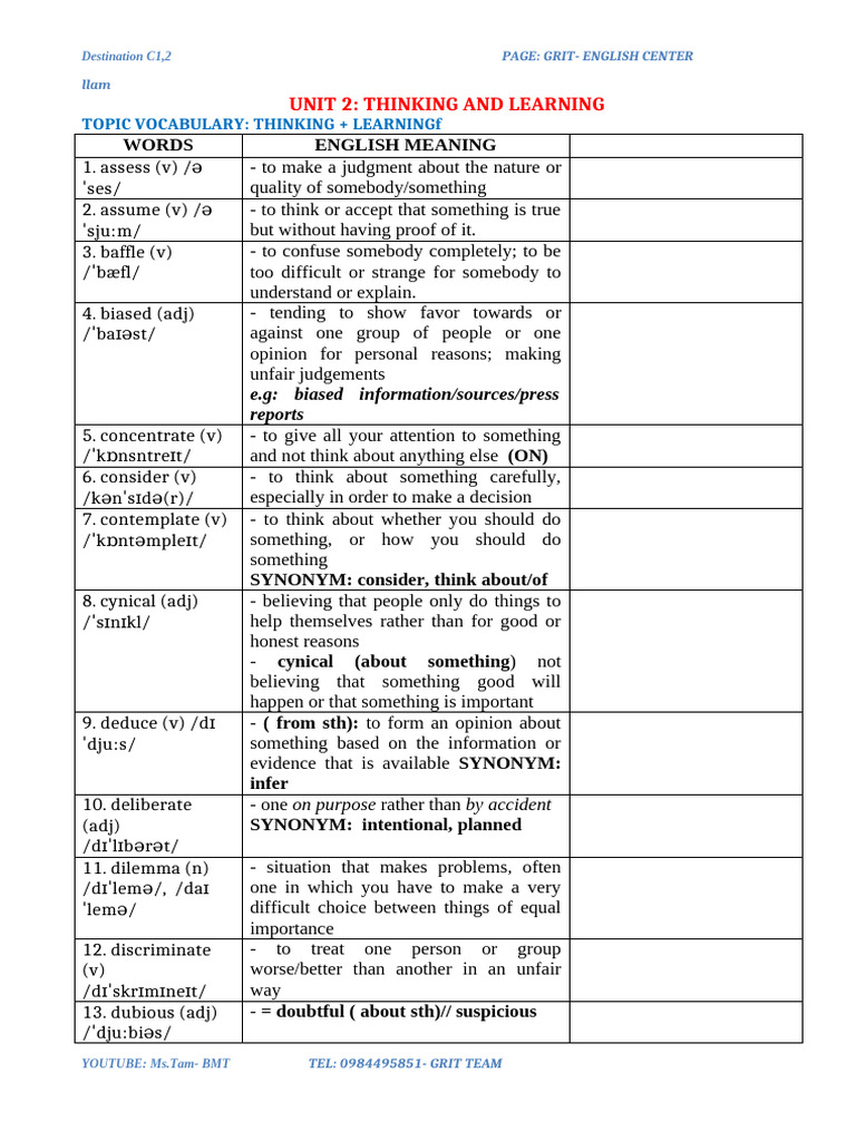 Partial Corrected Destination C1 C2 Vietnamese Removed | PDF | Thought | Knowledge