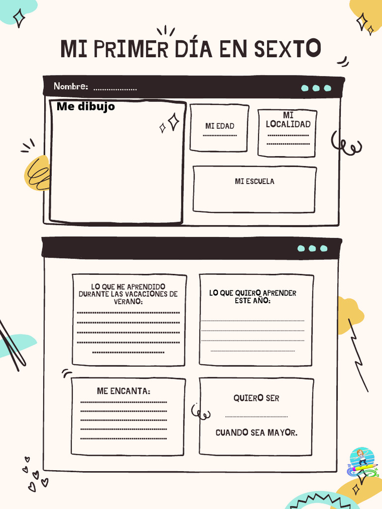 ACTIVIDAD PARA EL PRIMER DÍA DE CLASE. TODOS LOS GRADOS. ALICIA ...