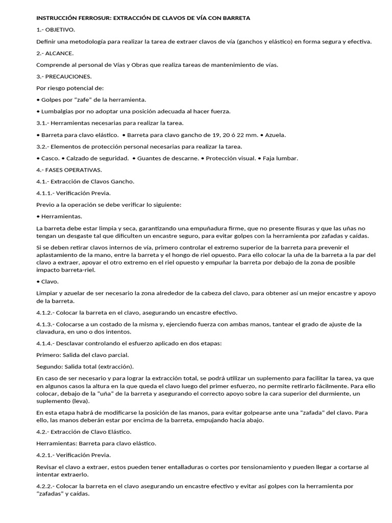 INSTRUCCIÓN Sacado de Clavos | PDF